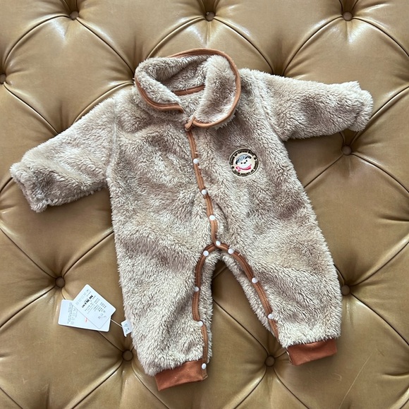 One Pieces | Nwt 6 Mo Furry Tan Aviator Aviation Pilot Outfit | Poshmark
